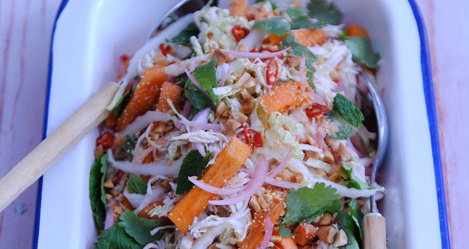 Persimmons Australia Poached Chicken Salad with Sweet Persimmon ...