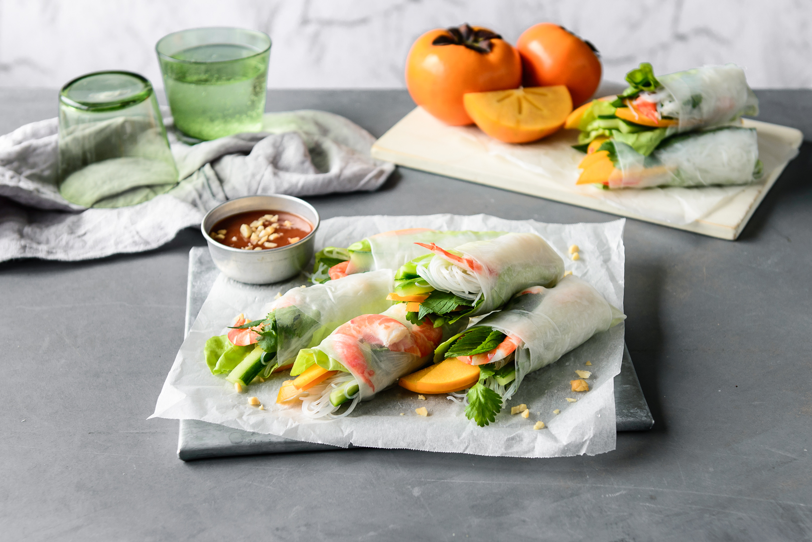 Persimmons Australia Persimmon Prawn Rice Paper Roll - Persimmons Australia